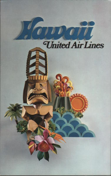 Hawaii United Airlines Airline Advertising Postcard