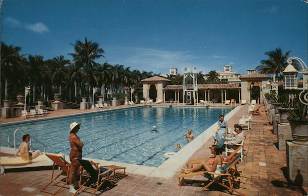 Boca Raton Hotel and Club Garden Pool Florida Postcard