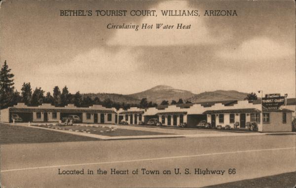 Bethels' Tourist Court Williams, AZ Postcard