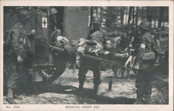 Medical First Aid World War II Postcard