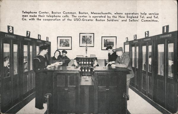 Telephone Center Boston Common Massachusetts Postcard