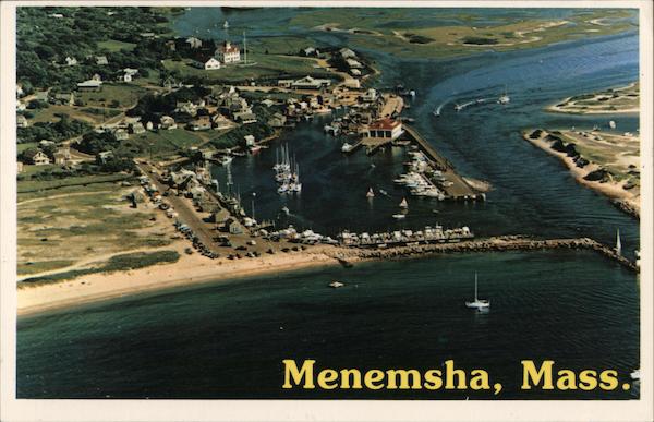 Aerial View of Picturesquw Menemsha Harbor on Martha's Vineyard ...