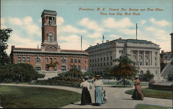 Central Fire Station and Post Office View From City Hall Park ...