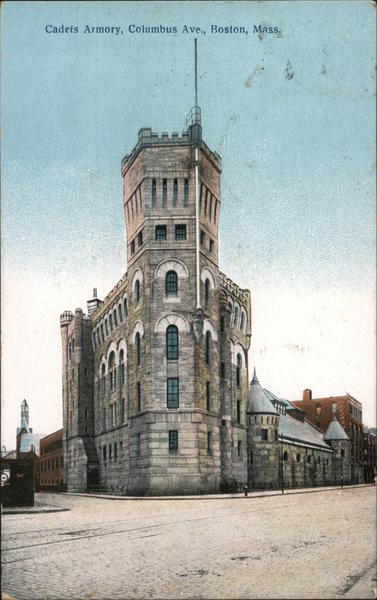 Cadets Armory, Columbus Avenue Boston, MA Postcard