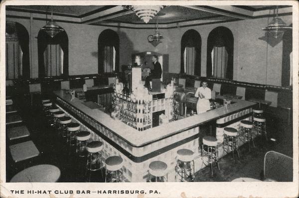 The Hi-Hat Club Bar Harrisburg, PA Postcard