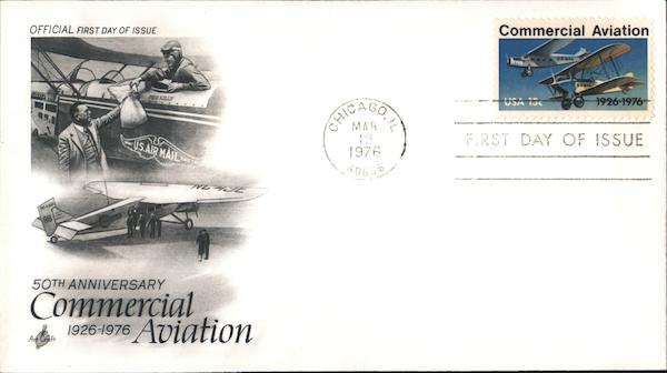 50th Anniversary Commercial Aviation 1826-1976 First Day Covers First ...