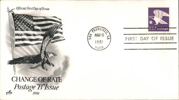 Change of Rate Postage "B" Issue 1981 First Day Cover