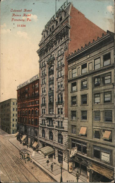 Colonial Hotel, Annex Hotel Pittsburgh, PA Postcard