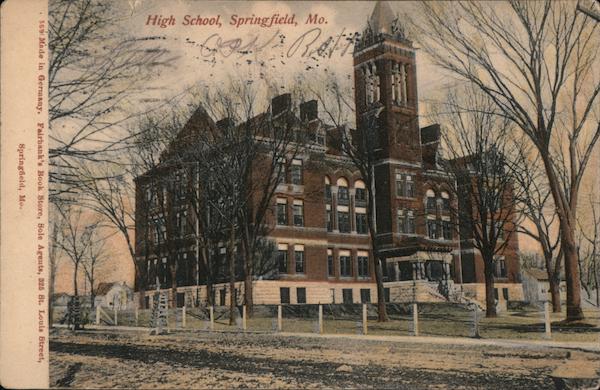 High School Springfield, MO Postcard