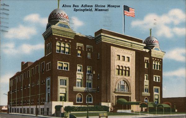 Abou Ben Adhem Shrine Mosque Springfield, MO Postcard