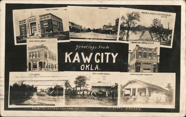 Greetings From Kaw City Okla Oklahoma Postcard