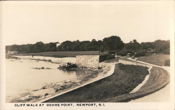 Cliff Walks at Ochre Point Newport, RI Postcard