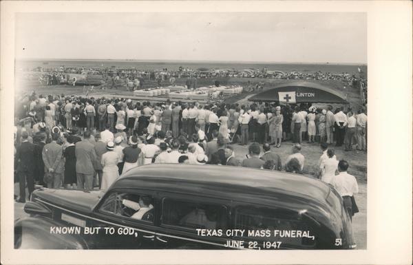 Mass Funeral, Texas City Disaster - June 22, 1947 Postcard