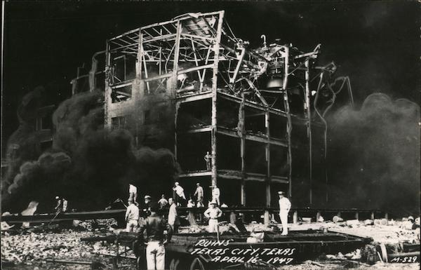 Ruins, Grandcamp Ammonium Nitrate Explosion - April 16, 1947 Texas City ...