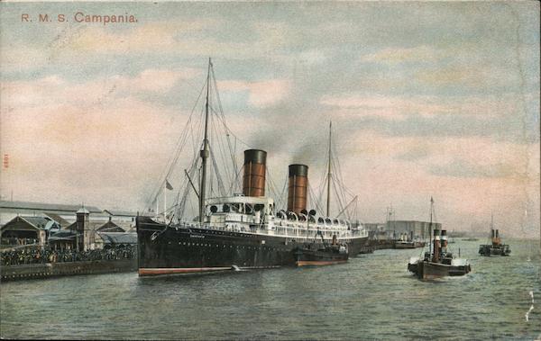 R.M.S. Campania Steamers Postcard