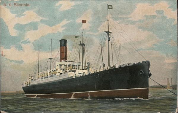 S.S. Saxonia Steamers Postcard