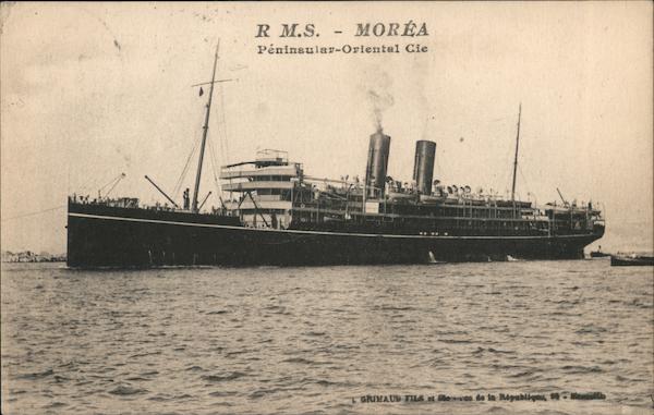 R.M.S. Morea Peninsular-Oriental Cie Steamers Postcard