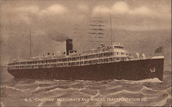 S.S. "Chatham" Merchants and Miners Transportation Co Steamers Postcard