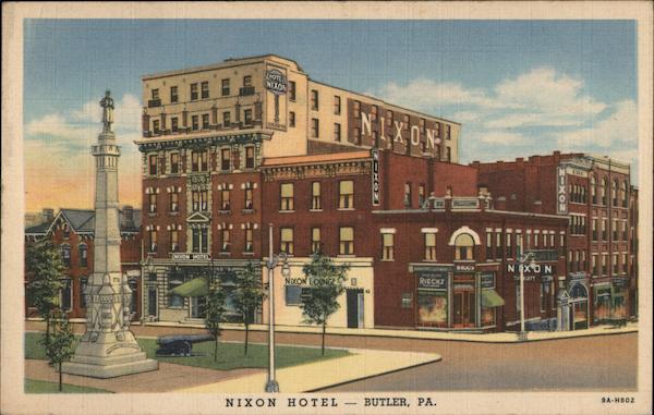 Nixon Hotel Butler Pa Postcard