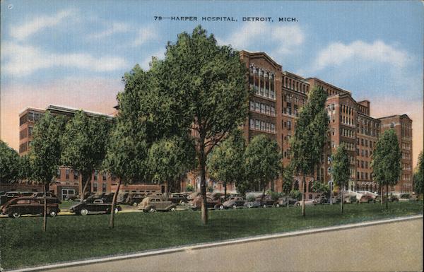Harper Hospital Detroit, MI Postcard