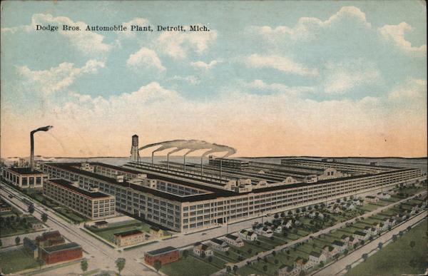 Dodge Bros. Automobile Plant Detroit, MI Postcard