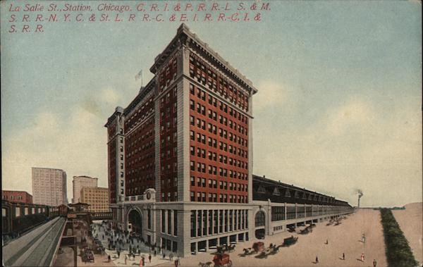 La Salle St. Station Chicago, IL Postcard