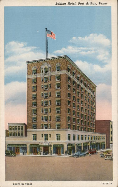 Sabine Hotel Port Arthur, TX Postcard