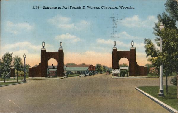 Entrance to Fort Francis E. Warren Cheyenne, WY Postcard