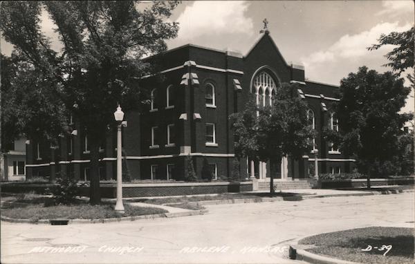 Methodist Church Abilene, Kansas Postcard