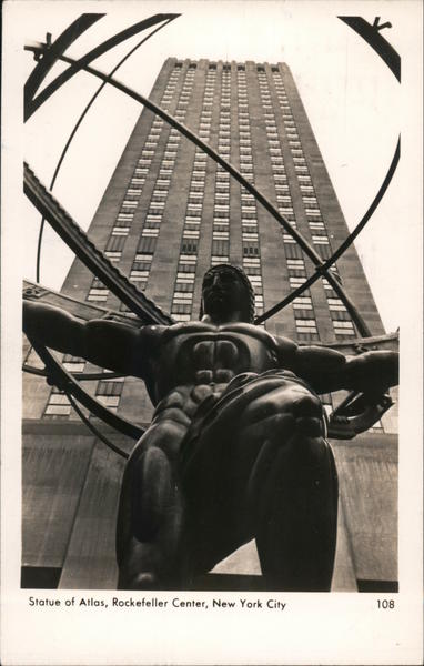 Statue of Atlas, Rockefeller Center New York, NY Postcard