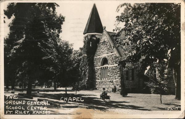 The Chapel, Ground General School Center Fort Riley, KS Postcard
