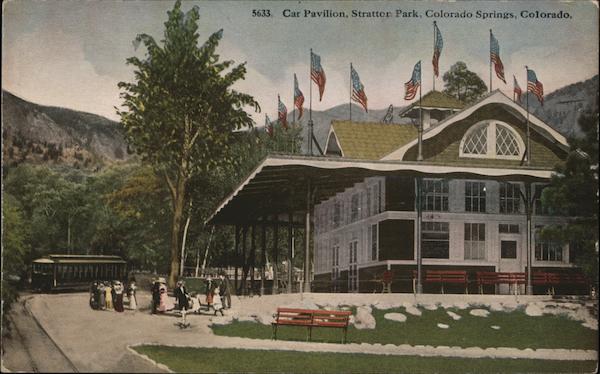 Car Pavilion, Stratton Park Colorado Springs, CO Postcard