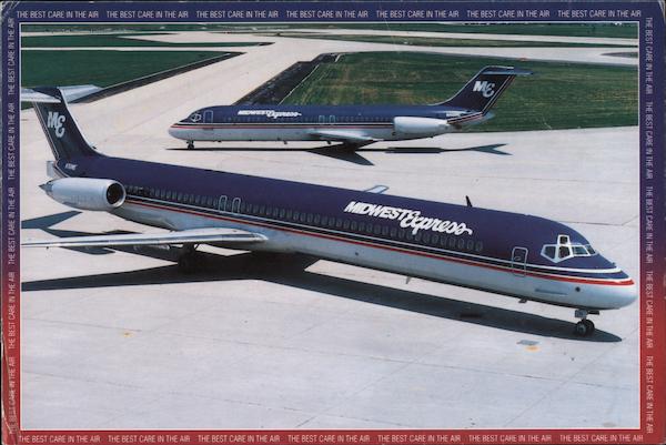 Midwest Express Airlines Airline Advertising Postcard