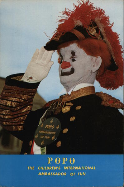 POPO the Clown Children's International Ambassador of Fun Circus Postcard