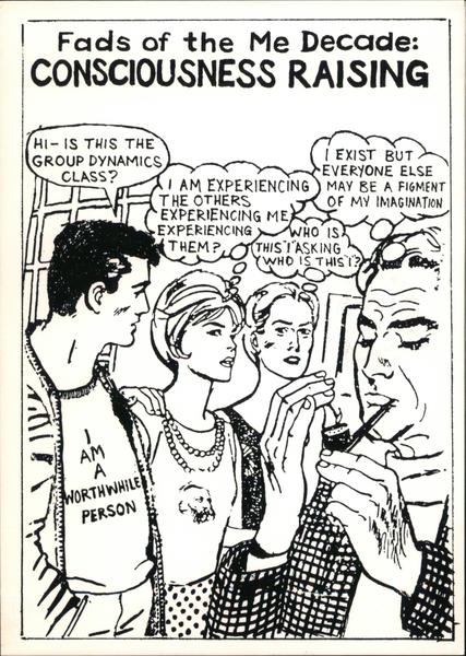 Fads of the Me Decade: Consciousness Raising Cartoons Postcard
