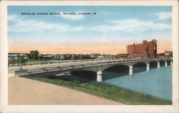 Douglas Avenue Bridge Wichita, KS Postcard