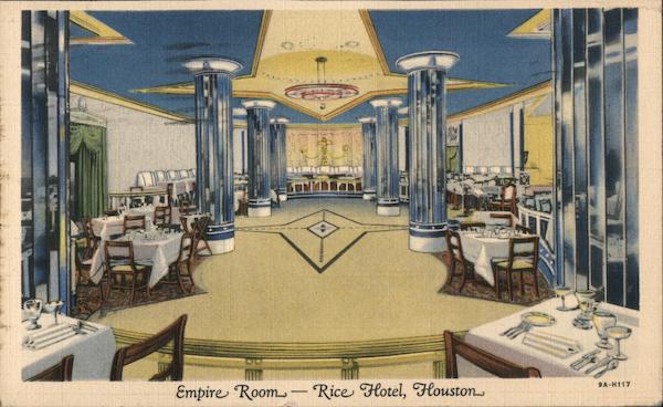 The Empire Room, Rice Hotel Houston, TX Postcard