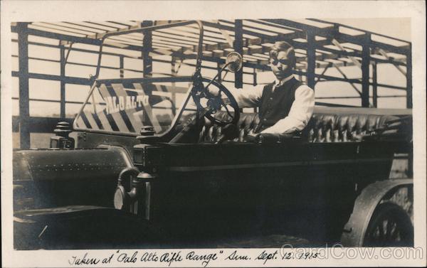 Man in Touring Car, Palo Alto Rifle Range - Sept. 12 1915 California ... Man in Touring Car, Palo Alto Rifle Range - Sept. 12 1915 California ...
