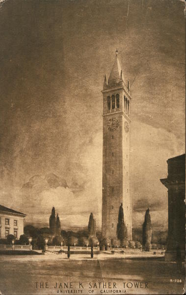 The Jane K. Sather Tower - University of California Berkeley, CA Postcard