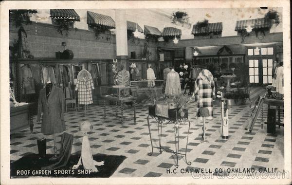 Roof Garden Sports Shop, H.C. Capwell Company Oakland, CA Postcard