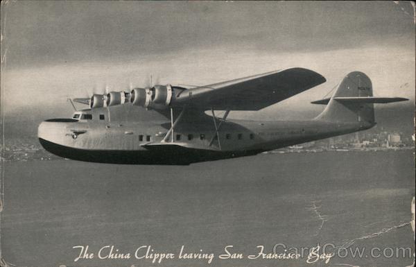 The China Clipper Leaving San Francisco Bay Aircraft Postcard
