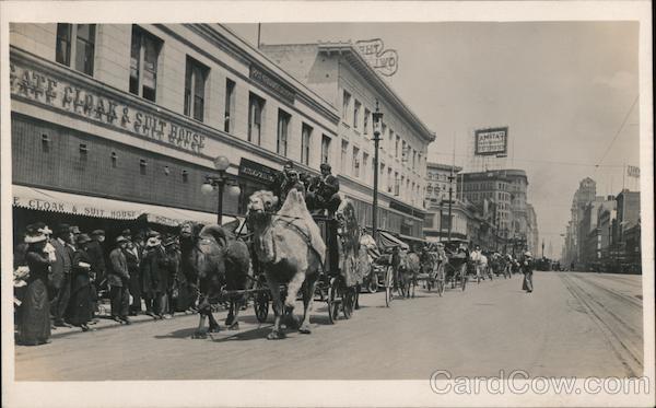 Circus Parade with Camels, Market Street - 1915 San Francisco, CA Postcard