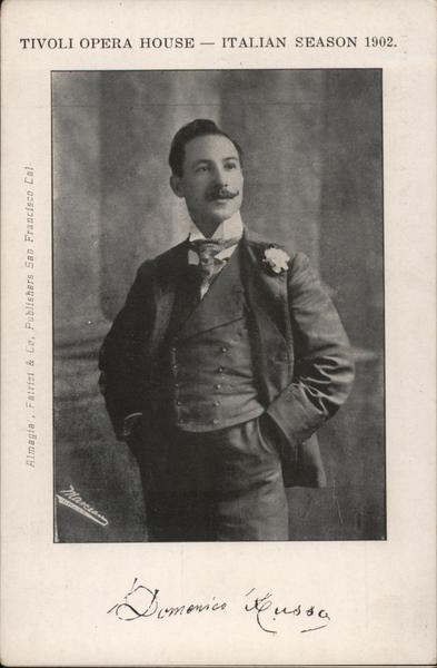 Opera Singer Domenico Russo San Francisco, CA Postcard