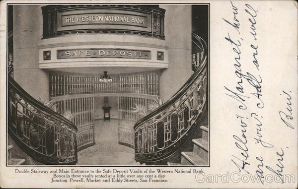 The Western National Bank- Double Stairway and Main Entrance to the ...