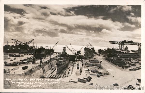 Worlds Largest Dry Dock and Crane San Francisco, CA Postcard