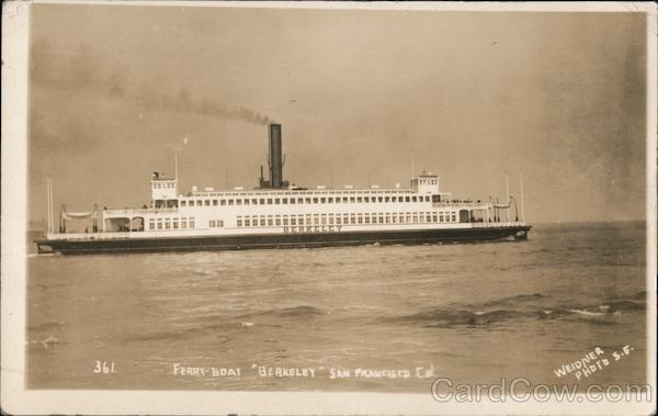 Ferry - Boat "Berkeley" San Francisco, CA Postcard