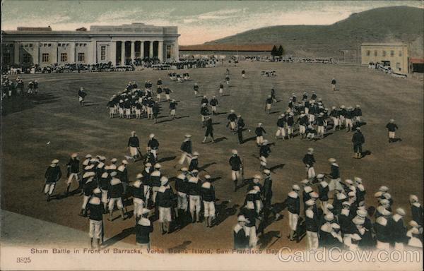Sham Battle in Front of Barracks, Yerba Buena Island San Francisco, CA ...