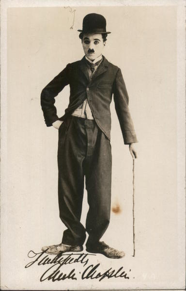 Charlie Chaplin Actors Postcard