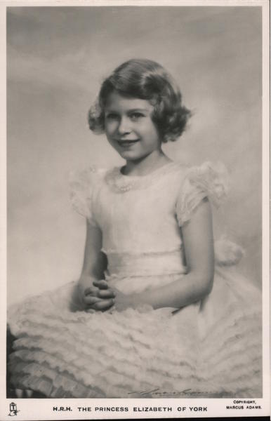 Portrait of Princess Elizabeth of York Royalty Marcus Adams Postcard
