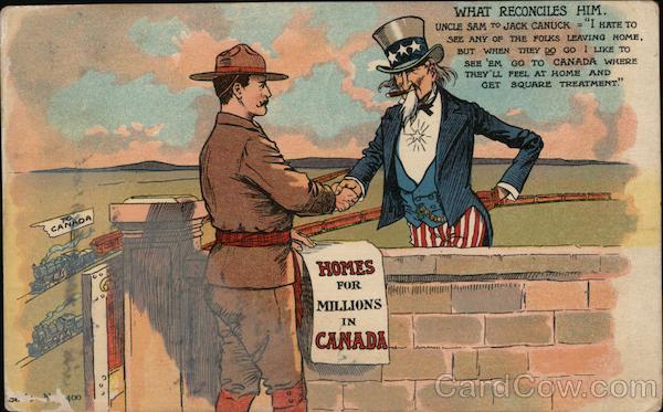 Johnny Canuck - Homes for Millions in Canada Patriotic Postcard